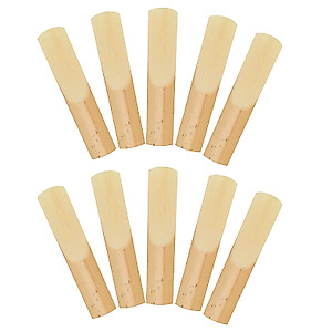 10PCs Tenor Saxophone Reeds Tenor Sax Accessories With Plastic Protective Cover Woodwind Musical Instrument Accessories for Beginners Educators Students