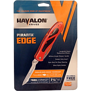 Havalon Piranta-Edge with Orange Handle with 12 Additional Crazy Sharp Blades (Piranta-Edge Orange/Dark Orange)