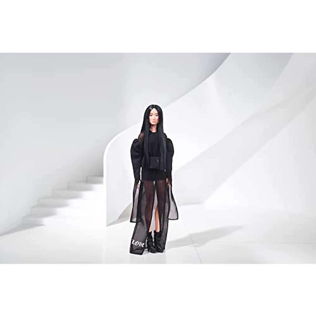 Barbie Tribute Collection Vera Wang Doll, Wearing Black Romper and Chiffon Dress, with Doll Stand & Certificate of Authenticity, Gift for Collectors