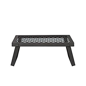 Amazon Basics Medium Portable Folding Camping Grill Grate - 18 x 12 x 7 Inches, Black Steel