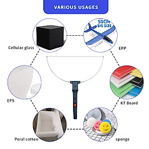 QXCSF Foam Cutter, 18W Styrofoam Cutter, Electric Foam Cutting Tool with LED Display, 3 in 1 Foam Carving Knife Kit for Foam Cutting, Hole Digging, Detail Handing