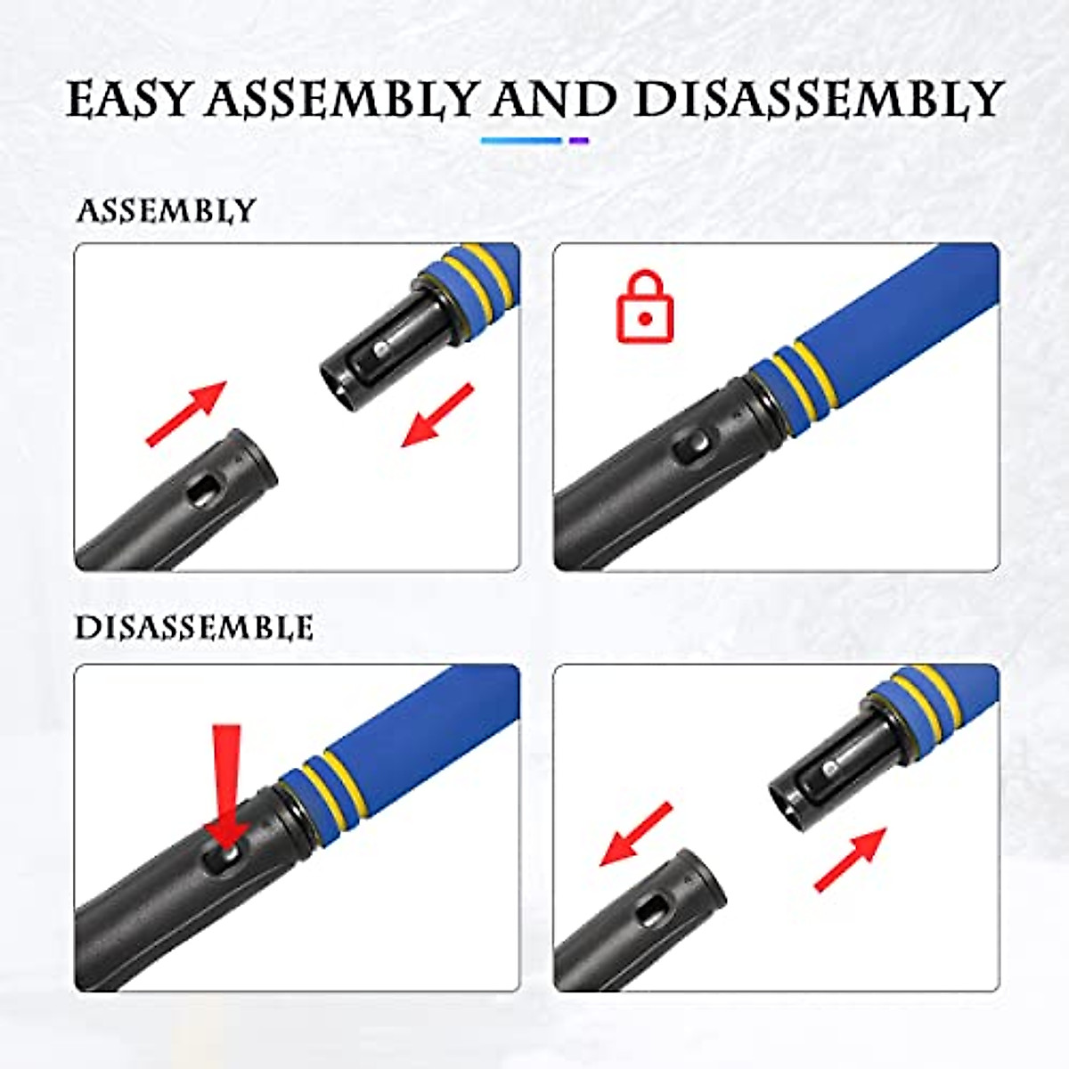 Fekey&JF 25" Snow Brush and Ice Scraper for Car, 2 in 1 Detachable Extendable Snow Cleaner Ice Scraper for Car Windshield with Ergonomic Foam Grip Handle, Ideal for Cars, Trucks, SUVs