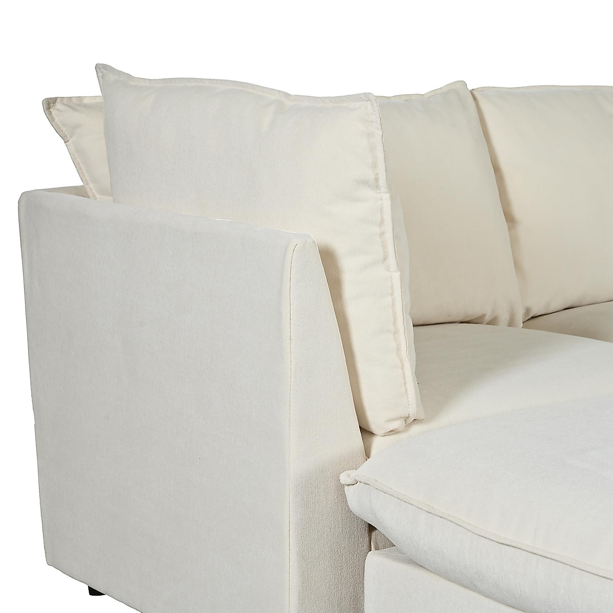 Aiuyesuo Modern Large U-Shape 6-Seat Sectional Sofa, Modular Sectional Sofa, 2 Large Chaise with Removable Ottomans, Thickened Cushion Back for Living Room,Home,Office (Beige-UUL2)