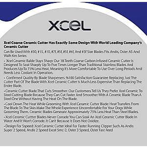 XCEL Ceramic Coarse Pet Replacement Cutter Blade Compatible with Fast-Feed, Andis, Oster A5, and Walh KM Series (4 Pack)