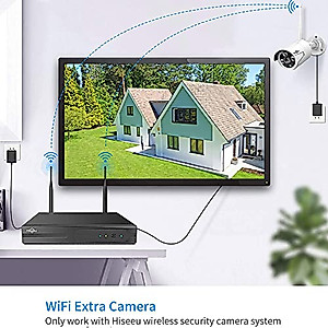 Hiseeu Camera Add on 3MP Outdoor Wireless Security Camera, Waterproof Outdoor Indoor 3.6mm Lens IR Cut Day & Night Vision with Power Adapter, Compatible 10CH Wireless Security Camera System