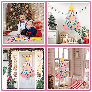 OurWarm Kids Felt Christmas Tree for Kids Wall, 35PCS DIY Felt Christmas Tree Set for Toddlers, Felt Tree for Kids to Decorate Christmas Wall Decorations Wall Hanging Christmas Tree