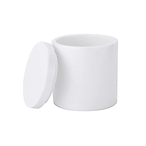 Rzoeox Cotton Swab Holder with Lid, Qtip Holder Bathroom, Resin Cotton Ball Canister Jar Cosmetics Makeup Countertop Organizer Containers Canister Apothecary Jar, White