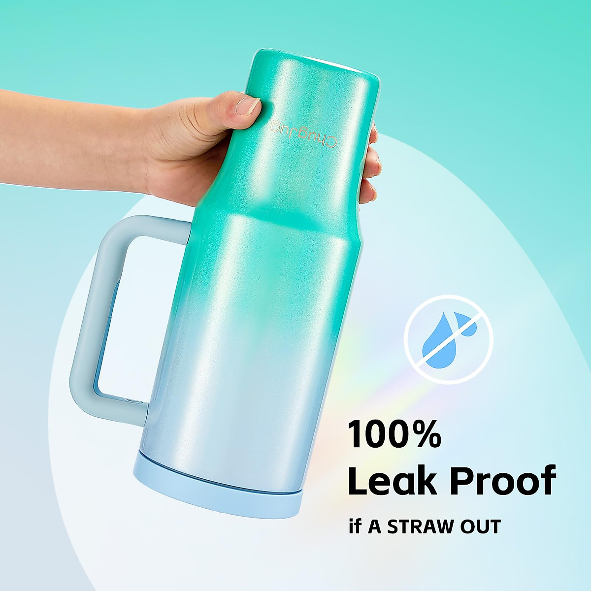 40 oz Tumbler with Handle and Straw Lid, Reusable Leak-Proof Insulated Tumblers, Stainless Steel Coffee Tumbler Cups, Travel Mug for Home Office, Keep Cold 34Hrs, Cup Holder Friendly(Arctic Forest)