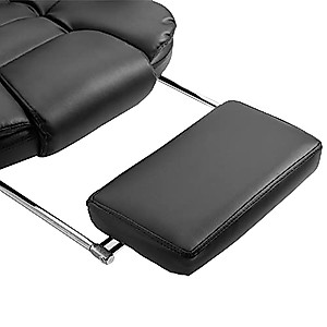 HOMCOM High Back Ergonomic Executive Office Chair, PU Leather Computer Chair with Retractable Footrest, Lumbar Support, Padded Headrest and Armrest, Black