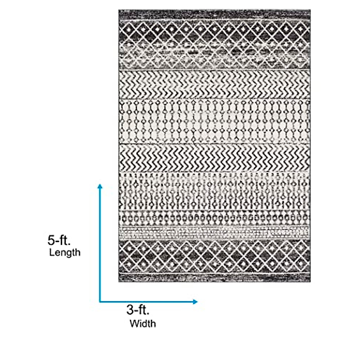 Artistic Weavers Chester Boho Moroccan Area Rug,3' x 5',Black