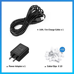 Ayotu 16ft/5m Power Cable for Blink Outdoor 3rd/XT2/XT Camera, Waterproof Power Adapter with Charging Cord, No Need Change Battery (No Camera), Black