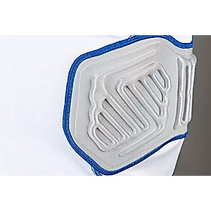 CHAMPRO men Bull Rush Football Compression Shirt with Integrated Cushion System , White, Grey, Large