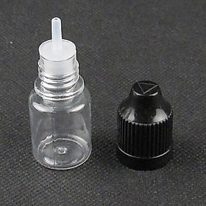Newzoll 5 ml Empty Plastic Dropper Clear Bottles Liquid Childproof 10PCS Black Cap