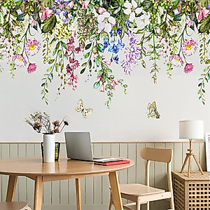 Sunflower Wall Decals Garden Butterfly Flower Wall Stickers Removable Peel and Stick Art Murals for Kids Room Nursery Classroom Living Room Bedroom Home Decoration (Sunflower)