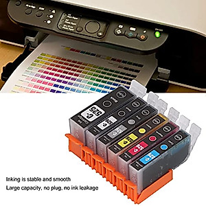Fafeicy Printer Cartridge Ink Cartridge with Ink for PIXMA IP4850/IP4950 IX6550 MG5150/MG5250 (BK BK C M Y GY 6 Colors)