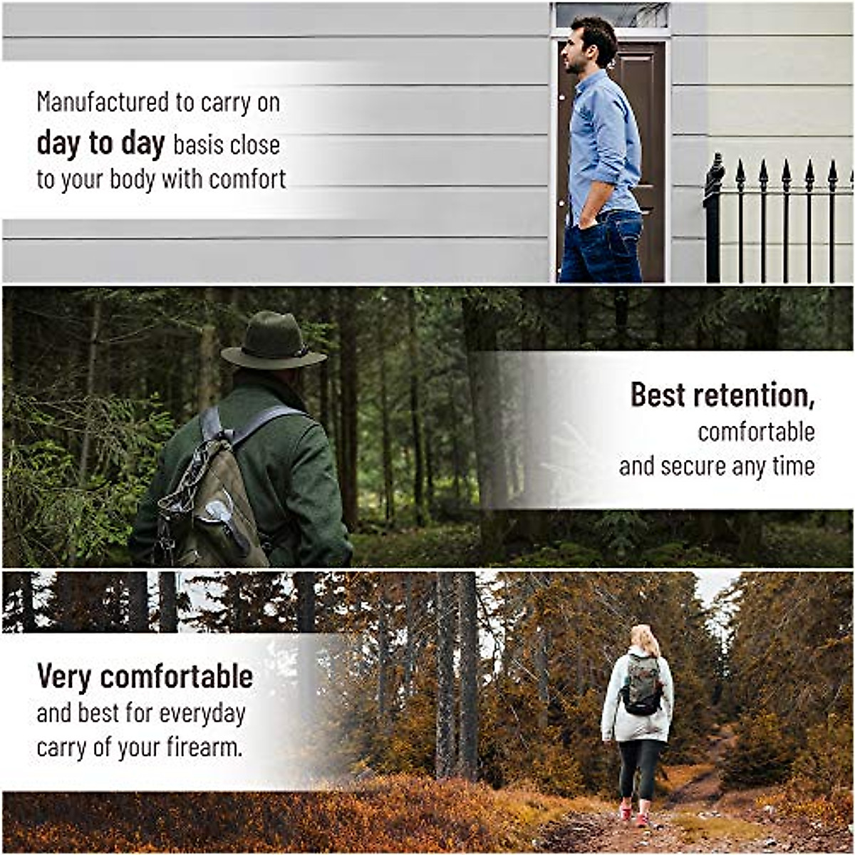 IWB Gun Holster by PH - Concealed Carry Soft Material and Interior - Fits M&P Shield 9mm.40.45 Auto/Glck 19 26 27 29 30 33 42 43 / Rug LC9, LC380 - Taurus Slim, PT111 G2 GX4 - Springfield XDs Hellcat