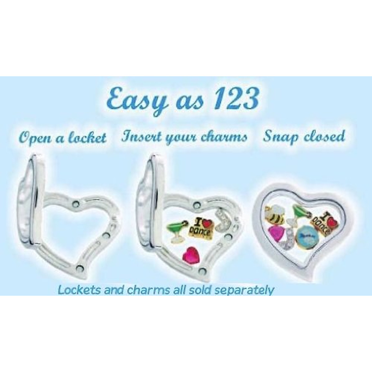 NewCharms April Heart Connector Italian Charm Set