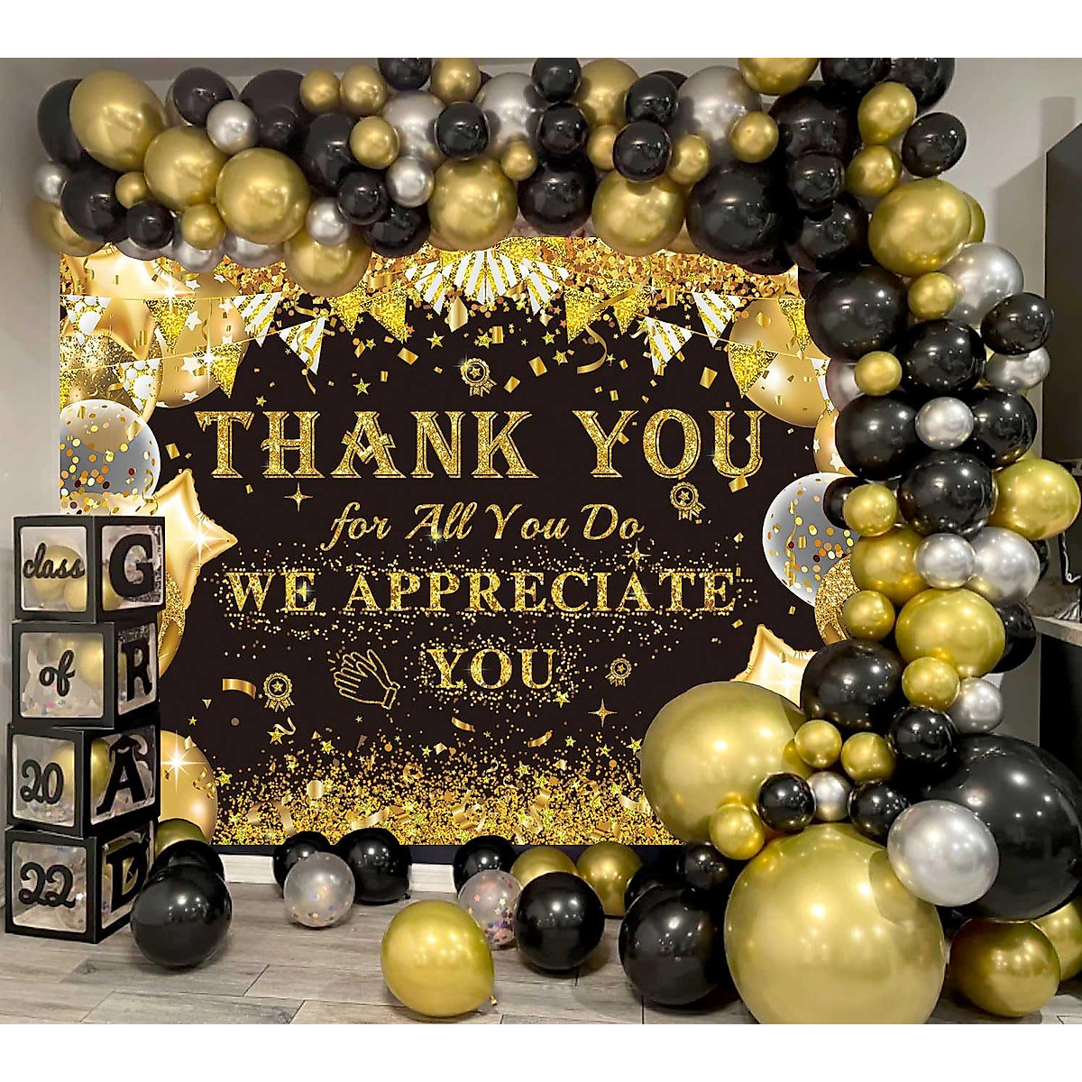 Thanks for All You Do Backdrop We Appreciate You Banner Decorations 7x5FT Thank You Photography Background for Teacher Doctor Congrats Grad Nurses Day Retirement Party Decorations Photo Props