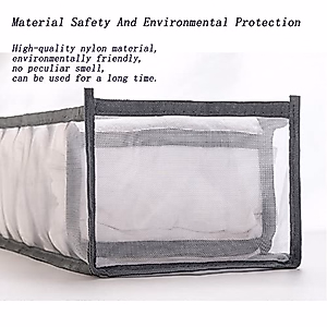 LOTSC 7 Grid Washable Wardrobe Clothes Organizer, Jeans Compartment Storage Box for Home (White 9-grid T-shirt)