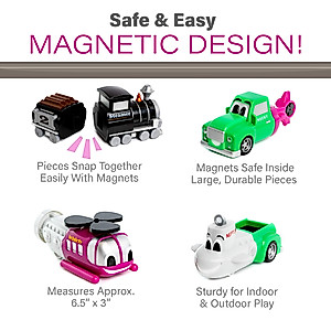 Mix or Match Vehicles Junior 2, Magnetic Toy Play Set, 8 Pieces