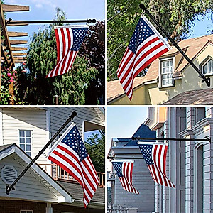 HOOSUN Flag Pole Kit 6 FT,Flag Pole with Bracket,Heavy Stainless Steel Garden Flagpole, Home,Commercial,Outdoor Wall Mounted Flagpole,House Flag Poles for Porch (6 FT, Black)