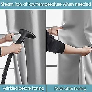 Rutterllow Blackout Curtains for Bedroom, Thermal Insulated Room Darkening Rod Pocket Curtains for Living Room,2 Panels (52x72 Inch, Light Grey)