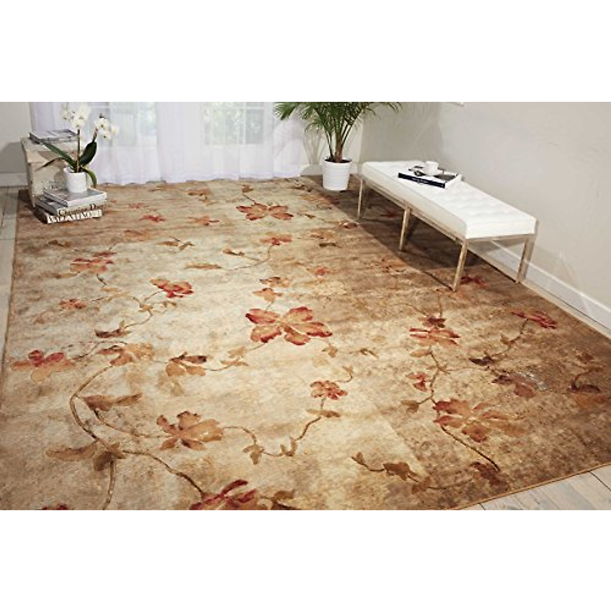 Nourison Somerset Floral Multicolor 7'9" x 10'10" Area-Rug, Easy-Cleaning, Non Shedding, Bed Room, Living Room, Dining Room, Kitchen (8x11)
