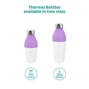 KeepCup Thermal Stainless Steel Water Bottle | Vacuum Insulated Travel Coffee Thermos Cup with Spill Proof Lid | Large | 22 oz / 660ml | Black