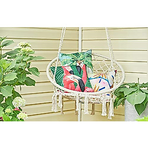 Home & Garden Pink Flamingo Indoor Outdoor Pillow Tropical Beach Premium Decor Decoration Accent Throw Pillow 18" x 18" Multi