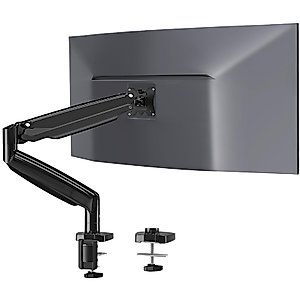 MOUNTUP Ultrawide Single Monitor Arm for Max 40 Inch Screen, Heavy Duty Monitor Desk Mount Support 6.6-30.9lbs, Gas Spring Computer Monitor Stand for Desk, VESA Monitor Mount with Clamp & Grommet Base