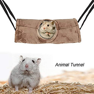 Fockety Pet Fun Tunnel, Non-Toxic with 2 Hooks Hanging Pet Tunnel, for Rabbit Ferret Hamster Guinea Pig