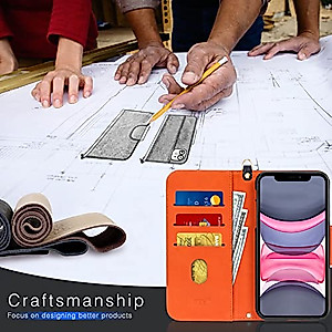 FYY Compatible with iPhone 11 Case, [Kickstand Feature] Luxury PU Leather Wallet Case Flip Folio Cover with [Card Slots] and [Note Pockets] Case for iPhone 11 6.1" Crocodile Black