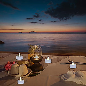 Angium 24 Pack Tea Lights Candles Battery Operated, Flameless Tealights Candles Last 200+Hours, Flickering Flameless Candles in Warm White for Wedding, Party, Festival, Home, Christmas