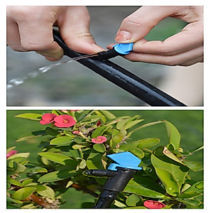 HOINCO 60 Pieces Drip Emitter, 3 Sizes Garden Flag Irrigation Dripper Emitter, Trees and Shrubs, Per Hour1 GPH, 2 GPH, 4 GPH
