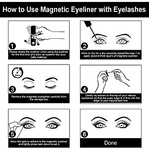 Magnetic Eyelashes Kit - Prgislew Mixed Magnetic Eyelashes and Eyeliner Kit with 10 Pairs 3D Reusable False Lashes Natural Look 2Pcs Strong Magnetic Eyeliner and 1Pcs Lash Tweezers