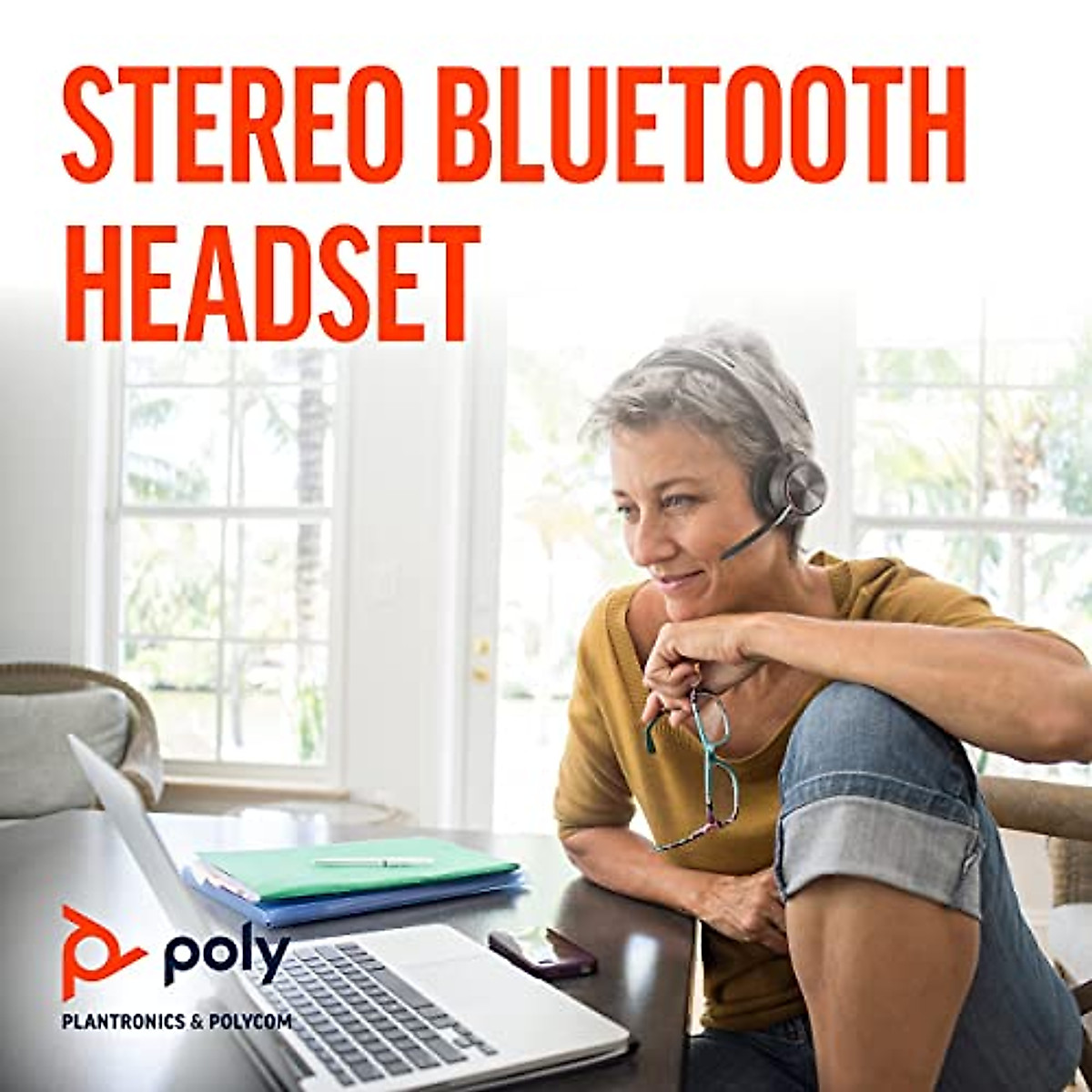 Poly - Voyager Focus 2 UC USB-C Headset (Plantronics) - Bluetooth Dual-Ear (Stereo) Headset with Boom Mic - USB-C PC/Mac Compatible - Active Noise Canceling - Works with Teams, Zoom (Certified) & More