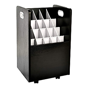 Adir Mobile Blueprint Roll File Holder - Architectural Plan Storage Organizer for Home Office or School Use 20 Slots (Black)