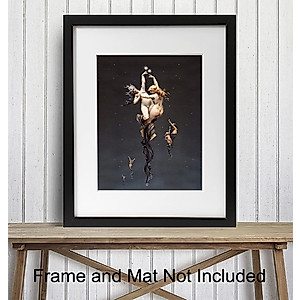 Pagan Fairy Decorations - Celtic Woman Mythology Wall Art - Witches Witch Decor - Celestial Witchcraft Wicca Wiccan Witchy Room Decor - Paganism Black Magic - Goth Gothic Home Decor