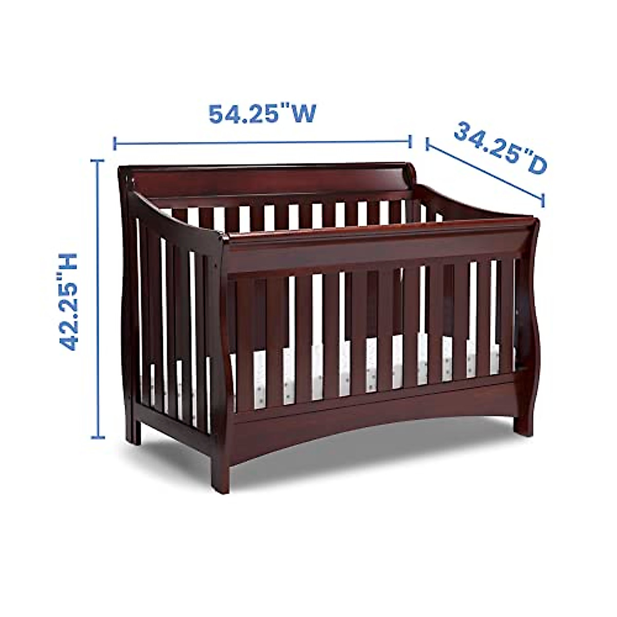 Delta Children Bentley S Series 4-in-1 Crib, Black Cherry Espresso + Serta Perfect Slumber Dual Sided Recycled Fiber Core Crib and Toddler Mattress (Bundle)