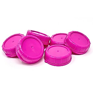 6 Glass Bottle Replacement Caps with Tampered Evident Seal, 48mm Diameter Bottle Lids That Fit Perfectly Stanpac & Libbey Milk Glass Bottles. Reusable, Long-Lasting and Easy to Clean Bottle Caps (Light Blue)