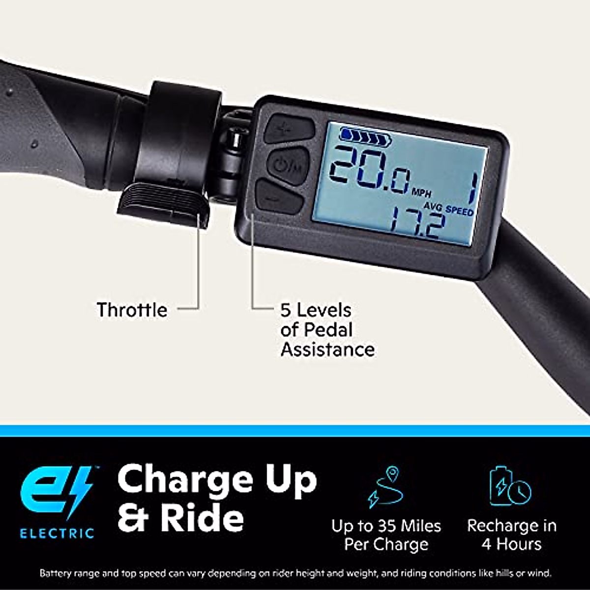 Schwinn Marshall Adult Electric Hybrid Bike, Large/X-Large Step-Over Frame, 7 Speed, 27.5-Inch Wheels, Matte Grey