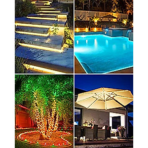 LOGUIDE Solar Rope Lights 33ft 11 Colors Changing Outdoor 100 LED Remote Twinkle Rope Tube Fairy Lights Rope Tube Lights Christmas Wedding Party Yard Waterproof(Rope Lights Multicolor)