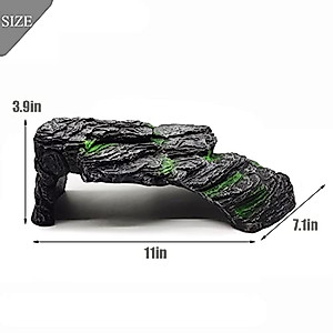 Turtle Basking Platform,Tortoise Dock Resting Rock Turtle Climbing Ramp Shale Step Ledge Aquarium Terrarium Decoration for Tortoise Bearded Dragon Lizard Chamelon Frog Gecko Snakes Iguana Betta Fish
