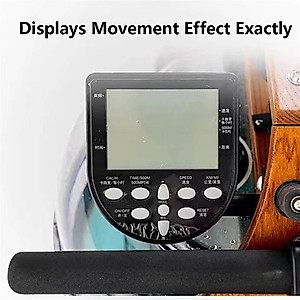 Water Rowing Machine Walnut Wooden Rower for Home Use with LCD Monitor Indoor Cardio Machine Strength Training Exercise Equipment Workout Sports Fitness 440LB Max Capacity