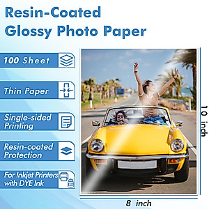 Koala Photo Paper 8.5 x 11 In Glossy Photo Printer Paper for Inkjet Printer Water-Resistant 100 Sheets 200gsm for Everyday Use