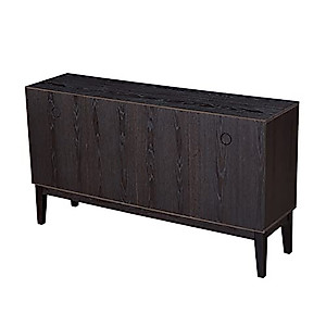 Mixcept Wood 60” Sideboard Buffet Table Storage Cabinet Console Table with 2 Doors and Adjustable Shelves, Cupboard Kitchen Sideboard for Kitchen Dining Room, Espresso