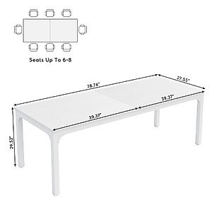 Tribesigns 6.5FT Conference Table, 78.7 Inche Rectangle Meeting Seminar Table, Large Business Tables for 6-8 People (Only Table)