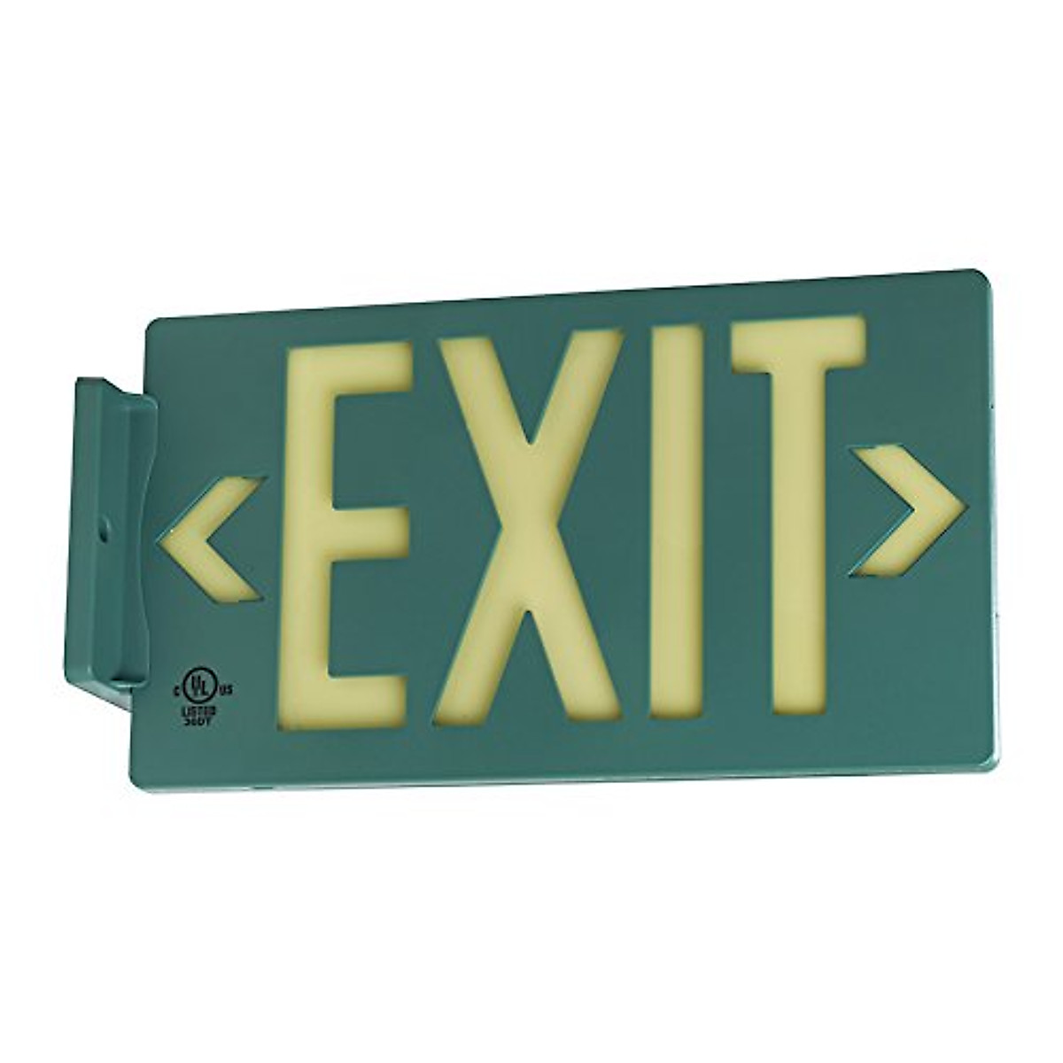 UL Listed 50 foot Jessup Glo Brite 7040-B 8.75 x-15.5-Inch Single Sided Exit Sign with Frame, Green(Mounts 4 ways, includes bracket and arrows)