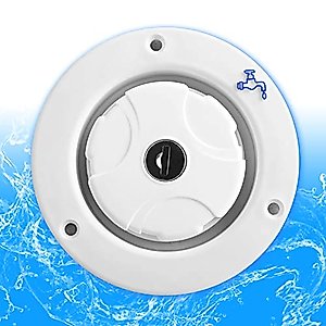 iztor Fresh Water Gravity lnlet Hatch Filler Cap for RV Tanks Caravan Camping Trailer Motorhomes Parts (White)