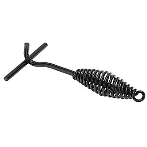26CM Length Spiral Handle Lid Lifter Black Finish Iron Extended Design Lid Lifter Comfortable Hold Camp Dutch Oven Lid Lifter, Lid Lifter for Outdoor Hiking Camping Dutch
